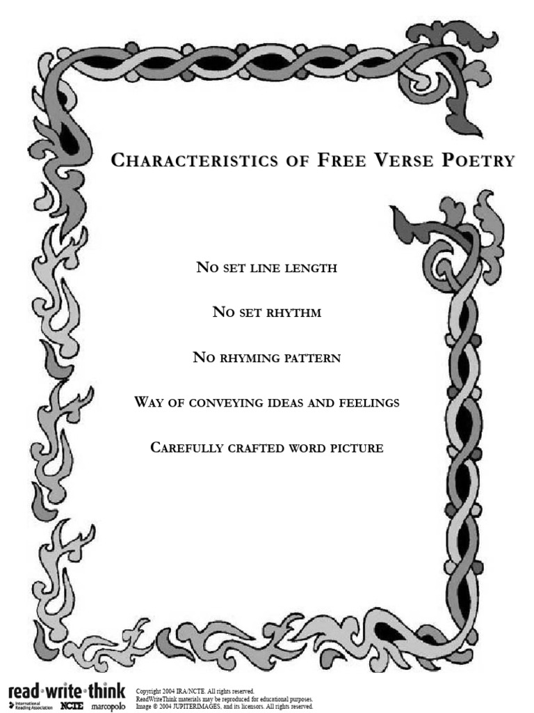 Characteristics of Free Verse | PDF