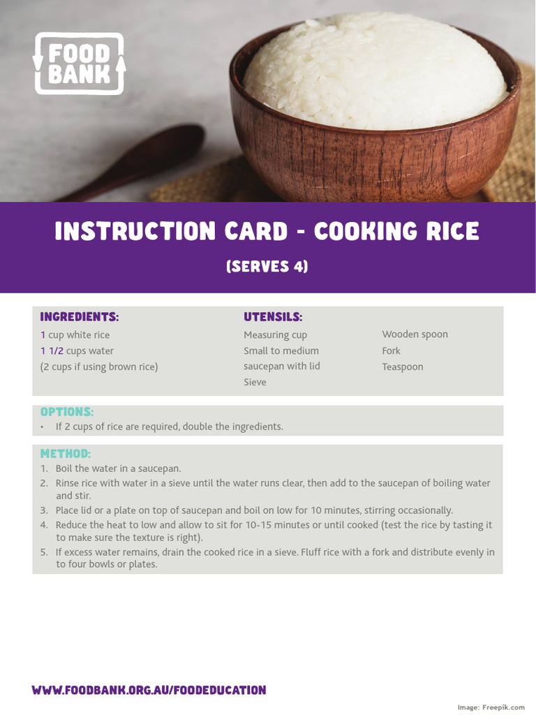 Easy Rice Cooking Instructions | PDF