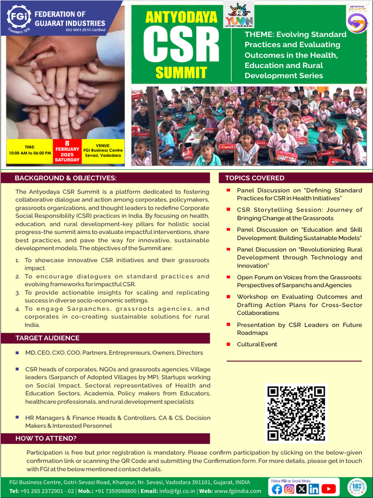 Antyodaya CSR Summit 2025 Overview | PDF | Corporate Social Responsibility