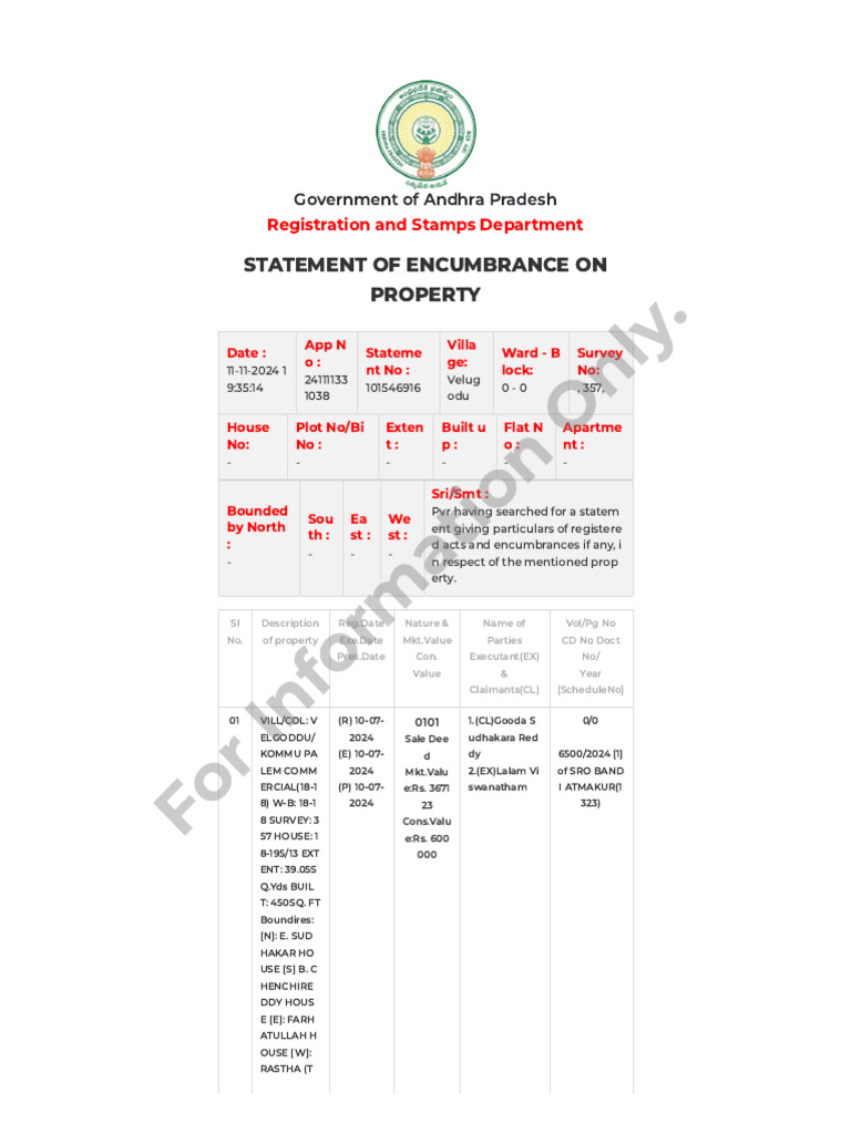 E Encumbrance Service | PDF