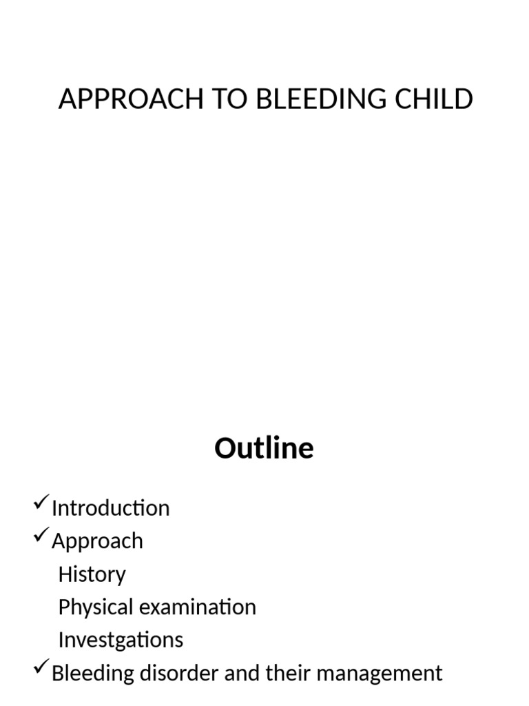 Approch To Bleeding by R | PDF | Coagulation | Platelet