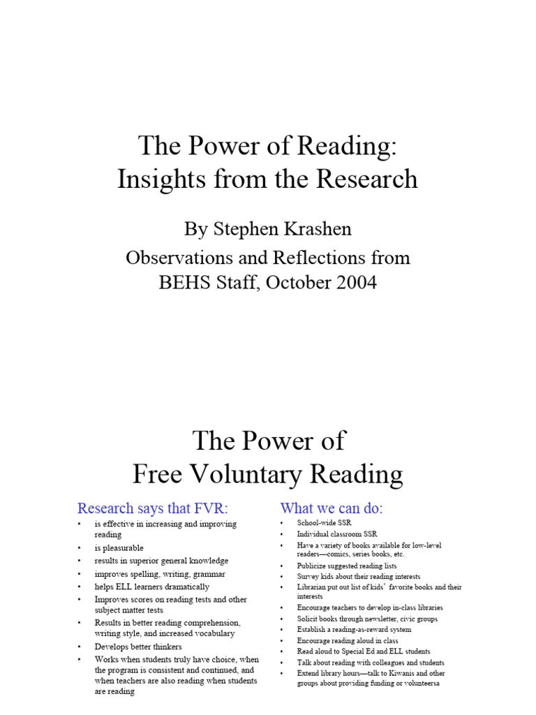 The Power of Reading | PDF | Vocabulary | Human Communication