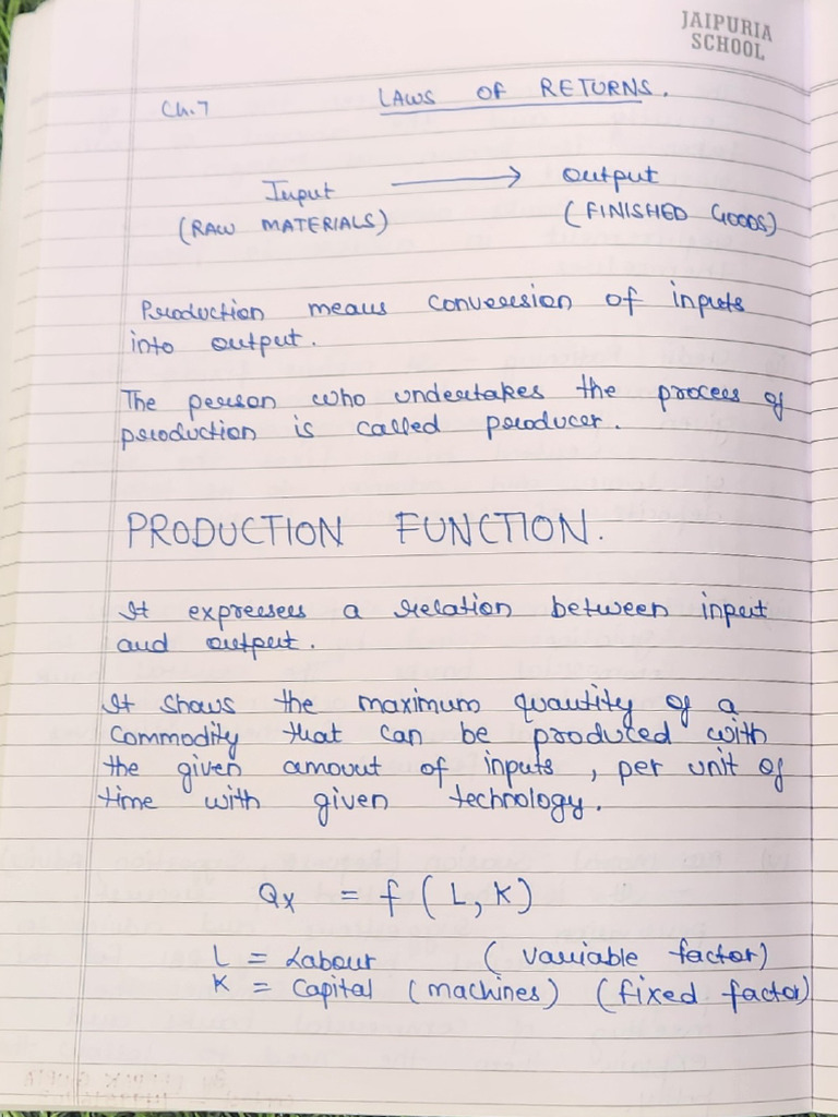 Chapter 7. Returns To A Factor and Returns To Scale | PDF