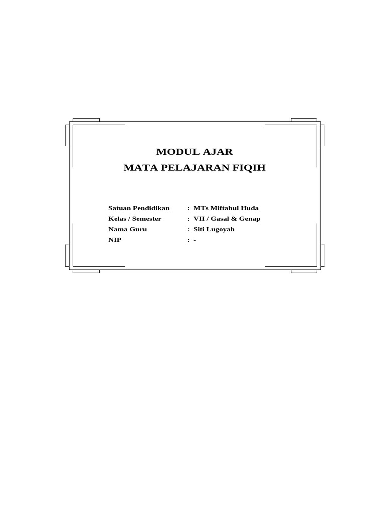 Modul Ajar Fiqih: Tata Cara Bersuci | PDF