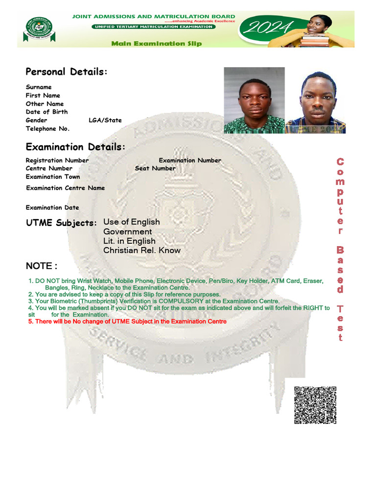 Main_Examination_Slip | PDF