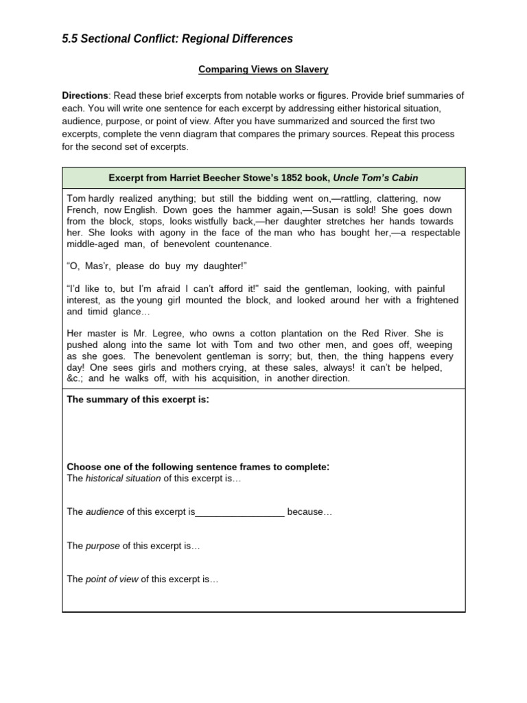5.5 Sectional Conflict Regional Differences Comparison | PDF | Uncle ...