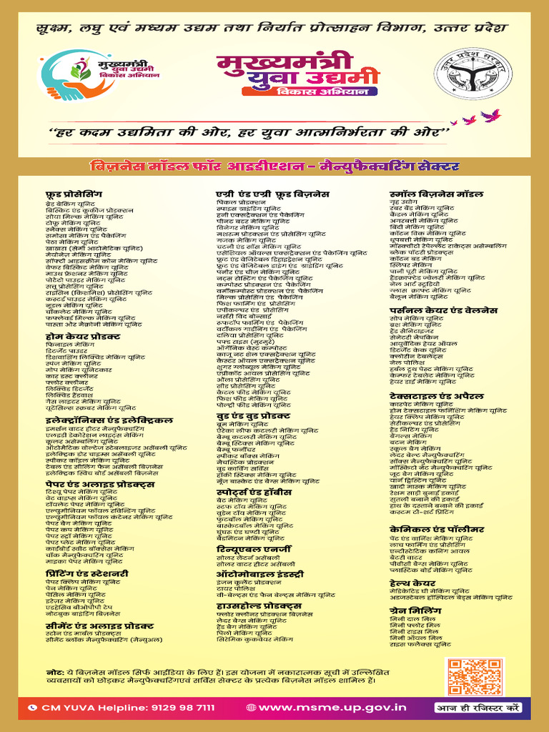 CM Yuva Standee_Service & Manufacturing (Hindi & English) | PDF