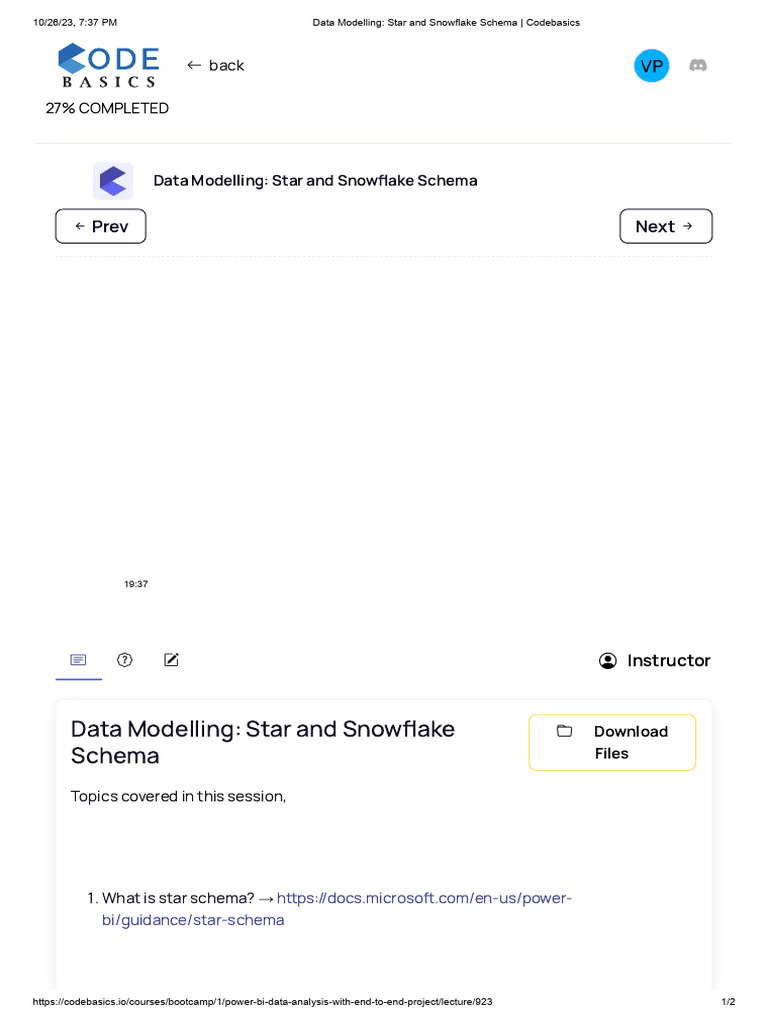 Data Modelling - Star and Snowflake Schema - Codebasics1 | PDF