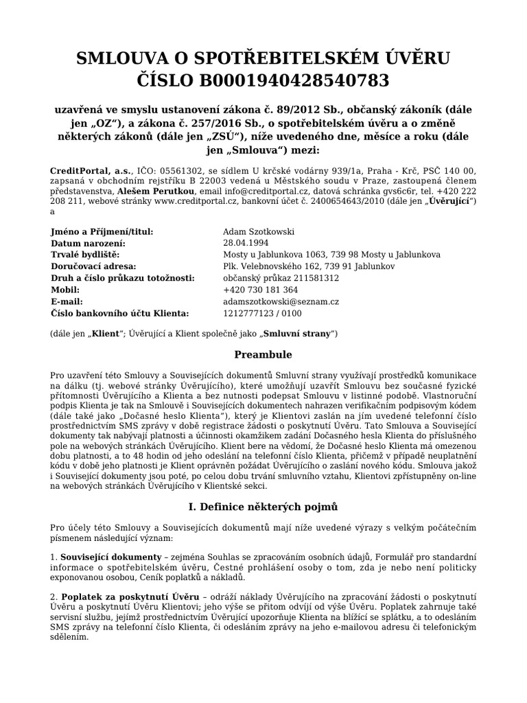 Smlouva o Uveru | PDF