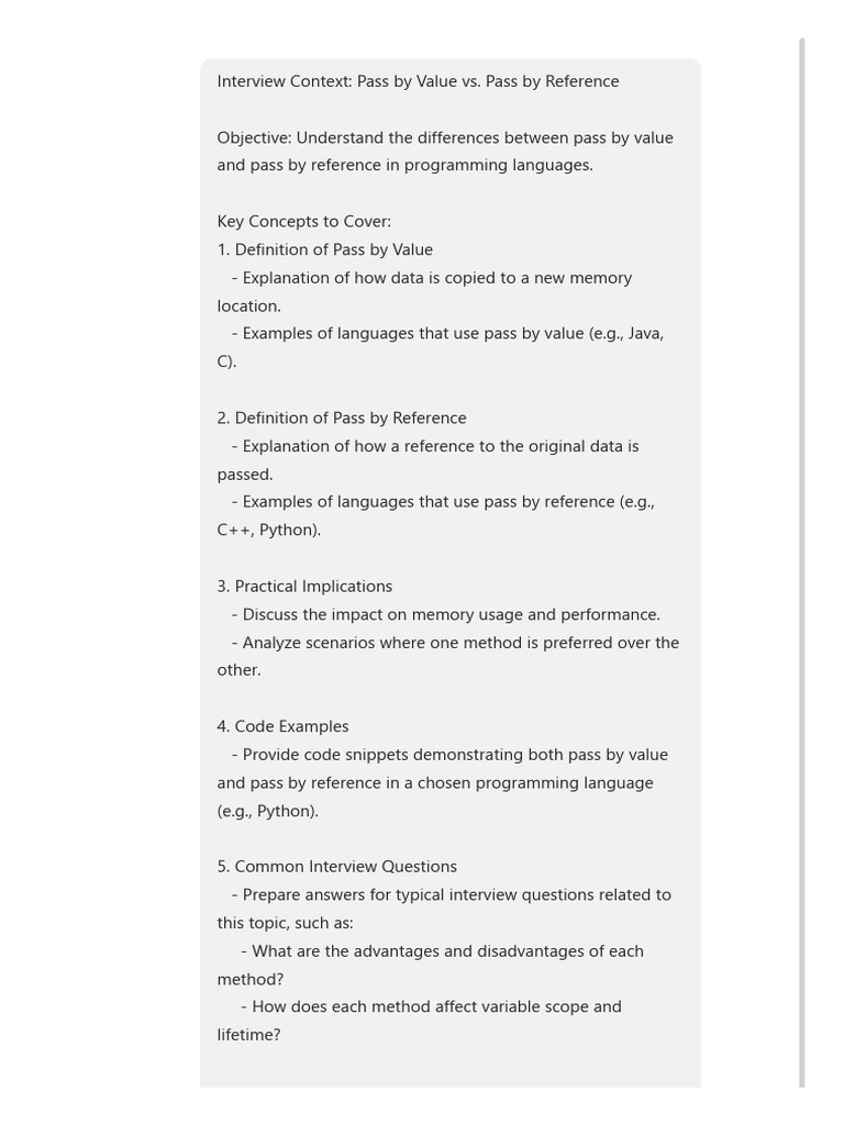 Pass by Value and Pass by Reference Explained - Monica AI Chat | PDF ...