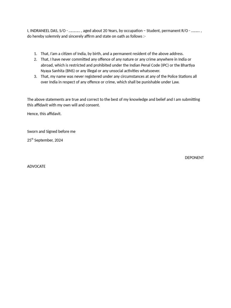 Aniket Nath Election Criminal Clearance Certificate | PDF