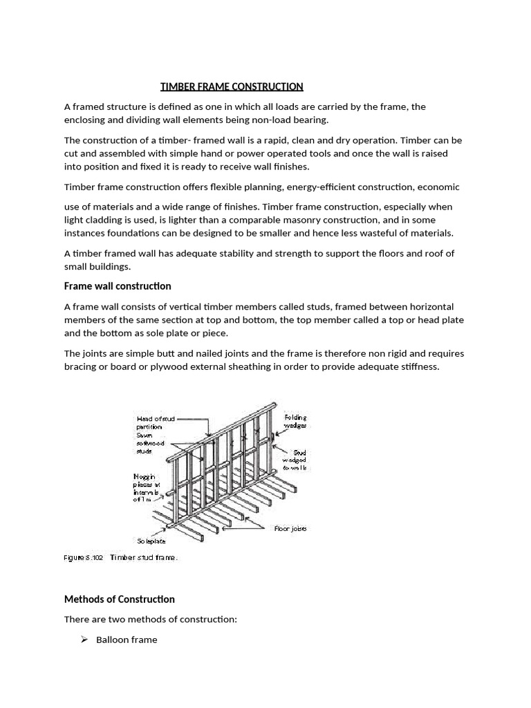 Timber Frame Construction | PDF | Framing (Construction) | Wall