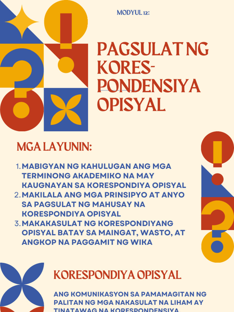 Modyul_12-KORESPONDENSIYA-OPISYAL | PDF