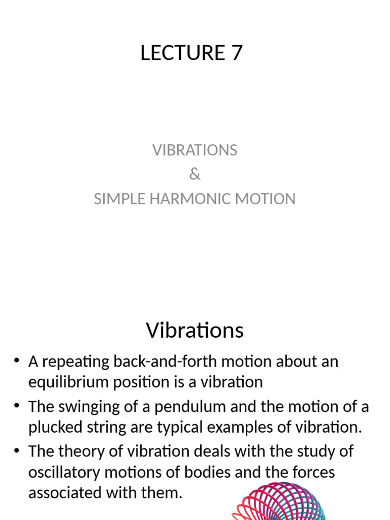 PHYS 122 Lecture 7 (Revised) | PDF | Oscillation | Pendulum