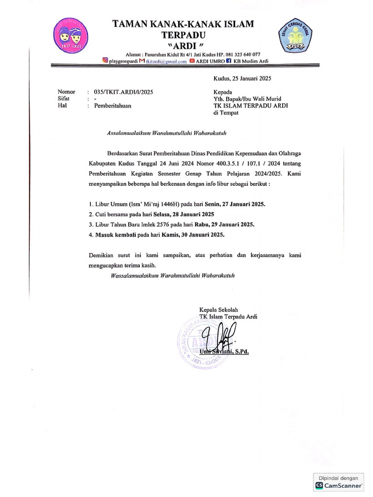 TKITArdi Info Libur | PDF