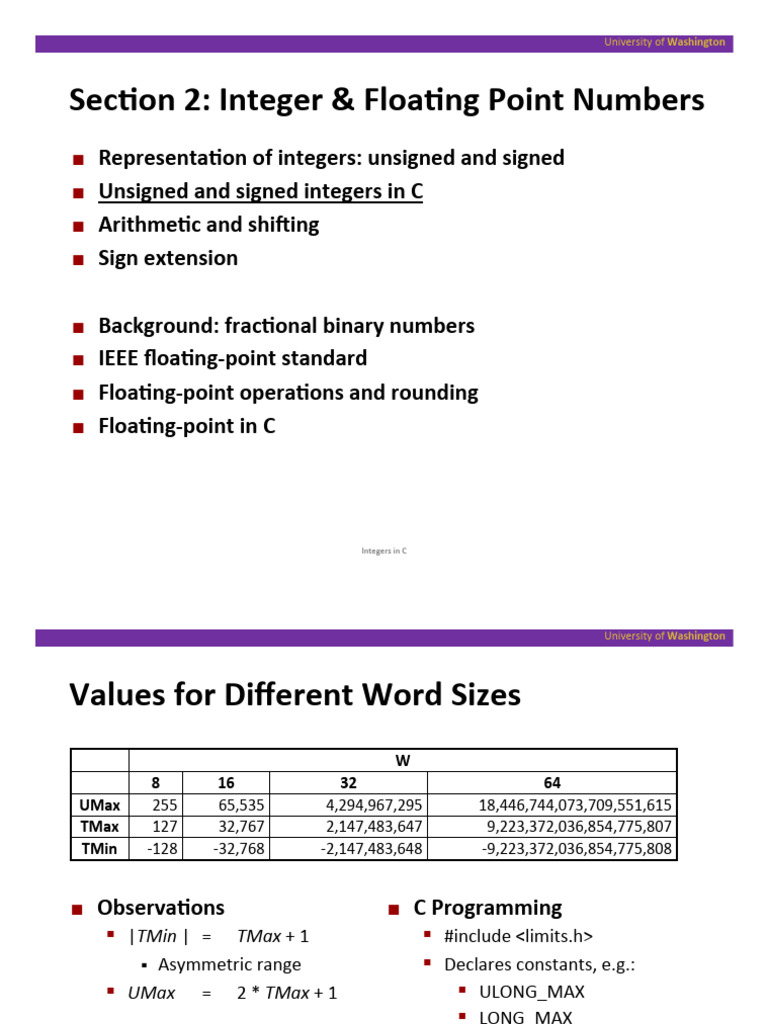 lecture_slides_02_023-integersC | PDF | Integer (Computer Science) | Arithmetic