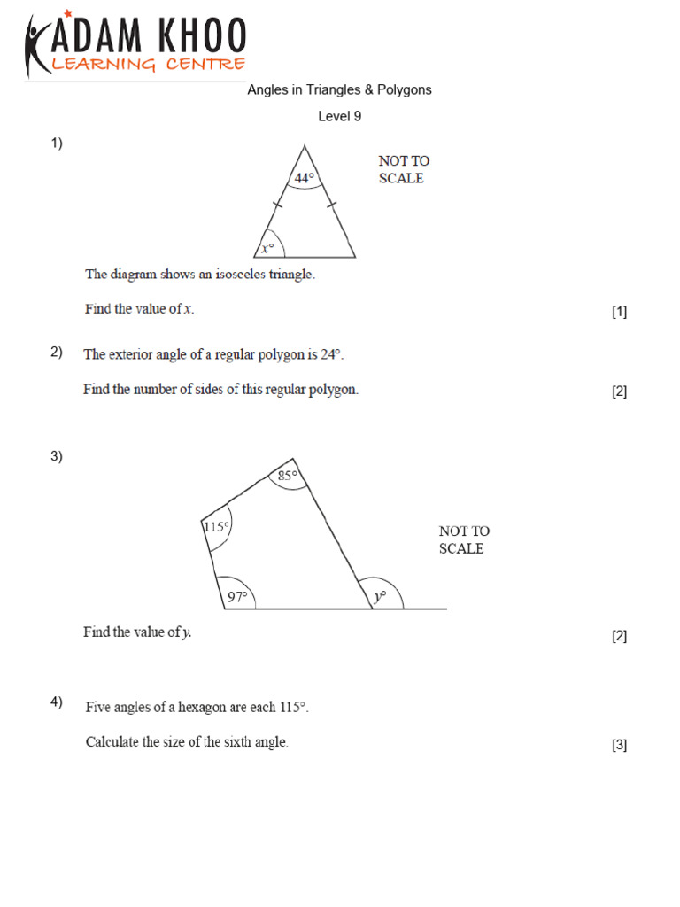 IGCSE Past Questions: Angles & Polygons | PDF