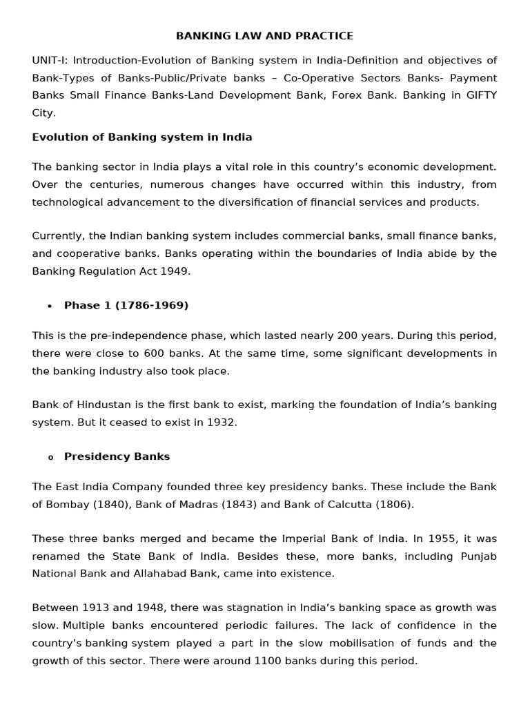 BANKING LAW AND PRACTICE | PDF | Banks | Reserve Bank Of India