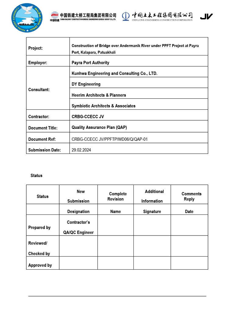 Quality Assurance Plan for Bridge Project | PDF | Quality Assurance ...