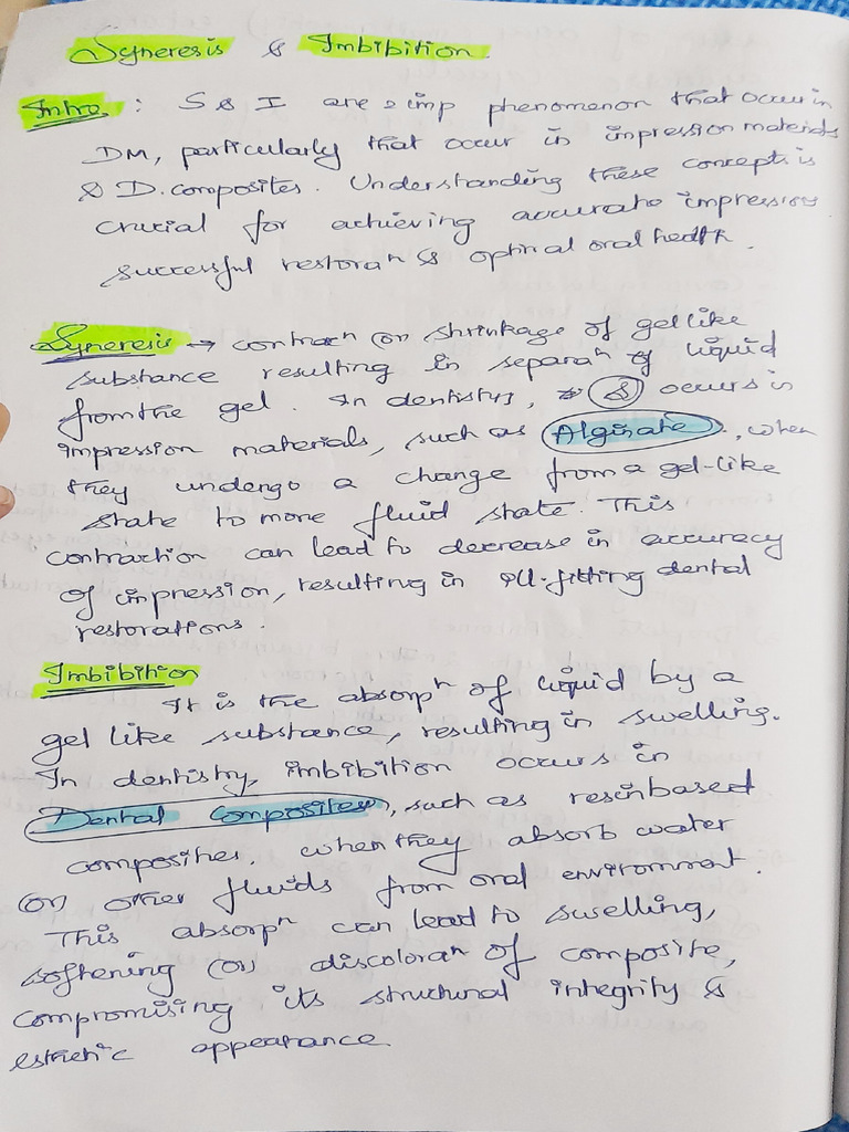 syneresis and imbibition | PDF