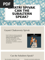 Can The Subaltern Speak | PDF | Postcolonialism | Philosophical Theories
