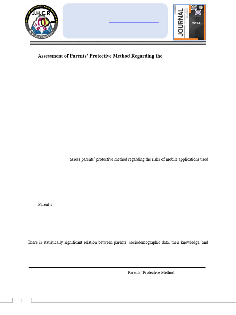 JHCR Volume 1 Issue 2 Pages 1-21 | PDF | Adolescence | Mental Disorder