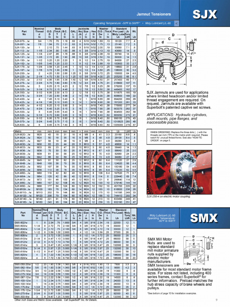 SJX Jamnuts and SMX Motor Nuts Guide | PDF | Metalworking | Mechanical ...