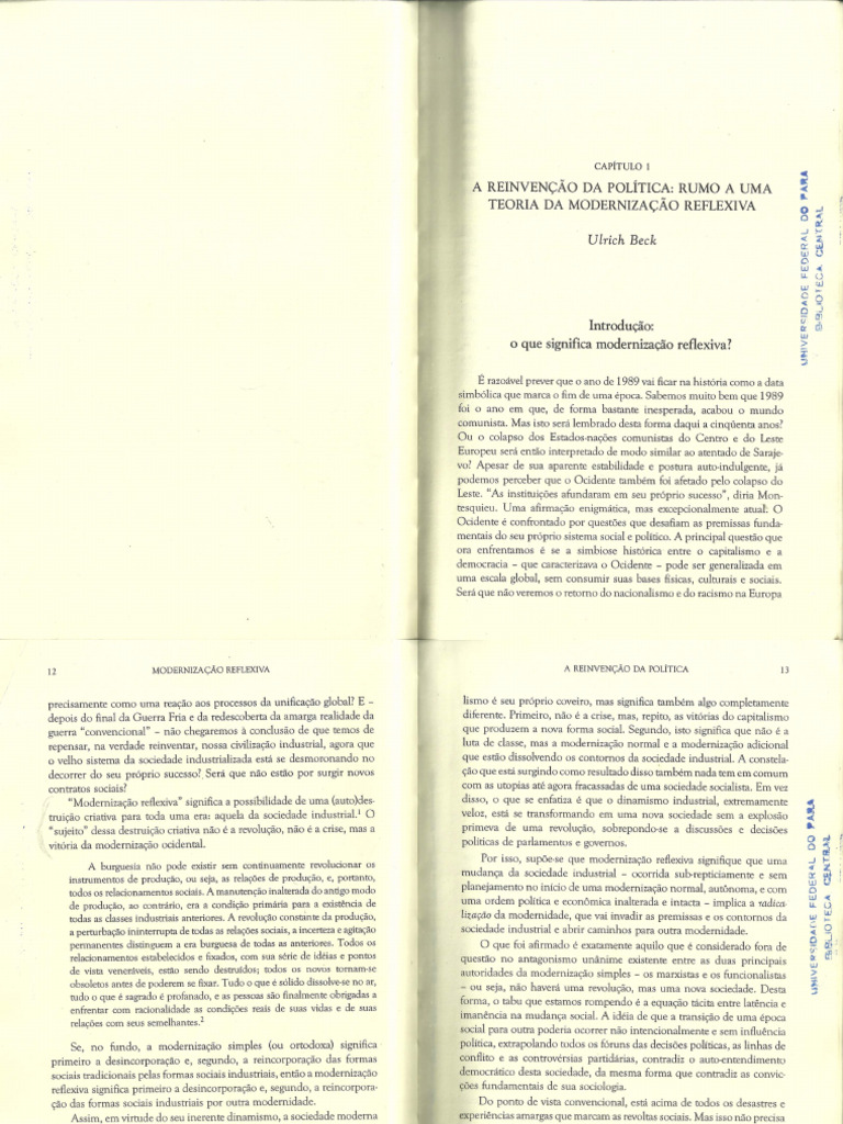 O QUE SIGNIFICA MODERNIZAÇÃO REFLEXIVA - BECK - Anthony Giddens ...