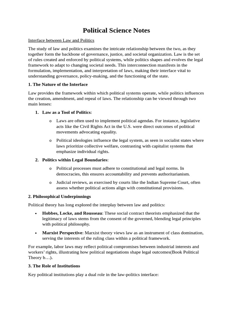 PS Notes | PDF | Power (Social And Political) | State (Polity)