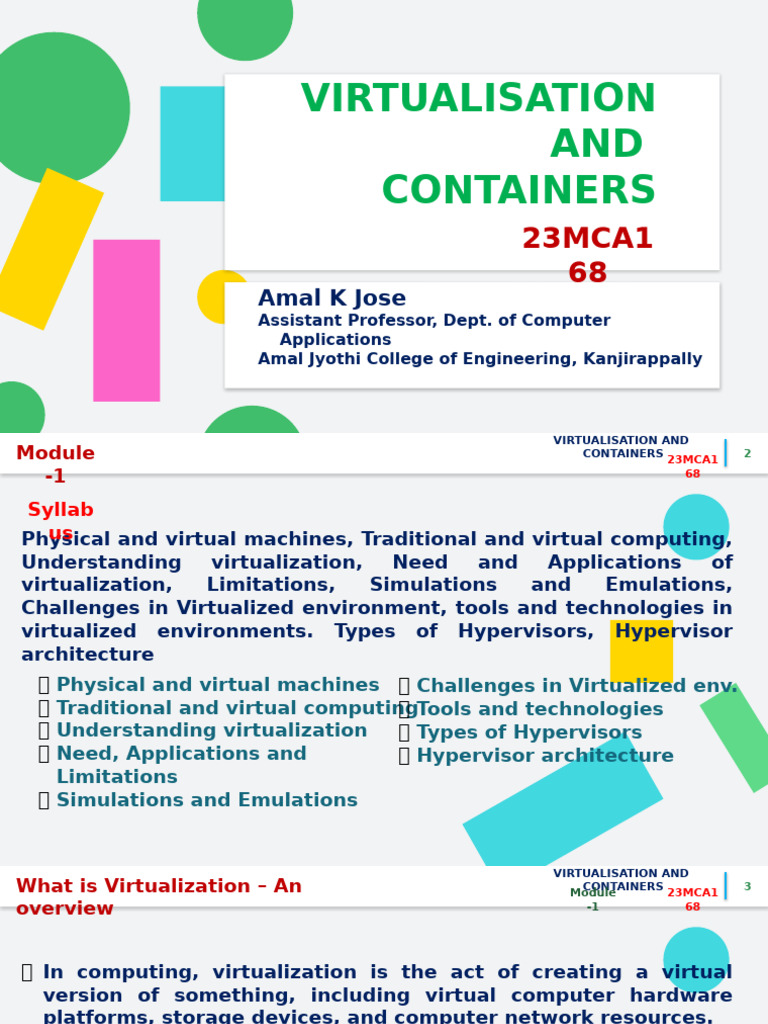 MODULE 1 | PDF | Virtualization | Virtual Machine