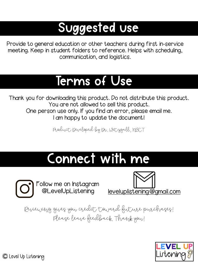 Suggested Use: Connect With Me | PDF