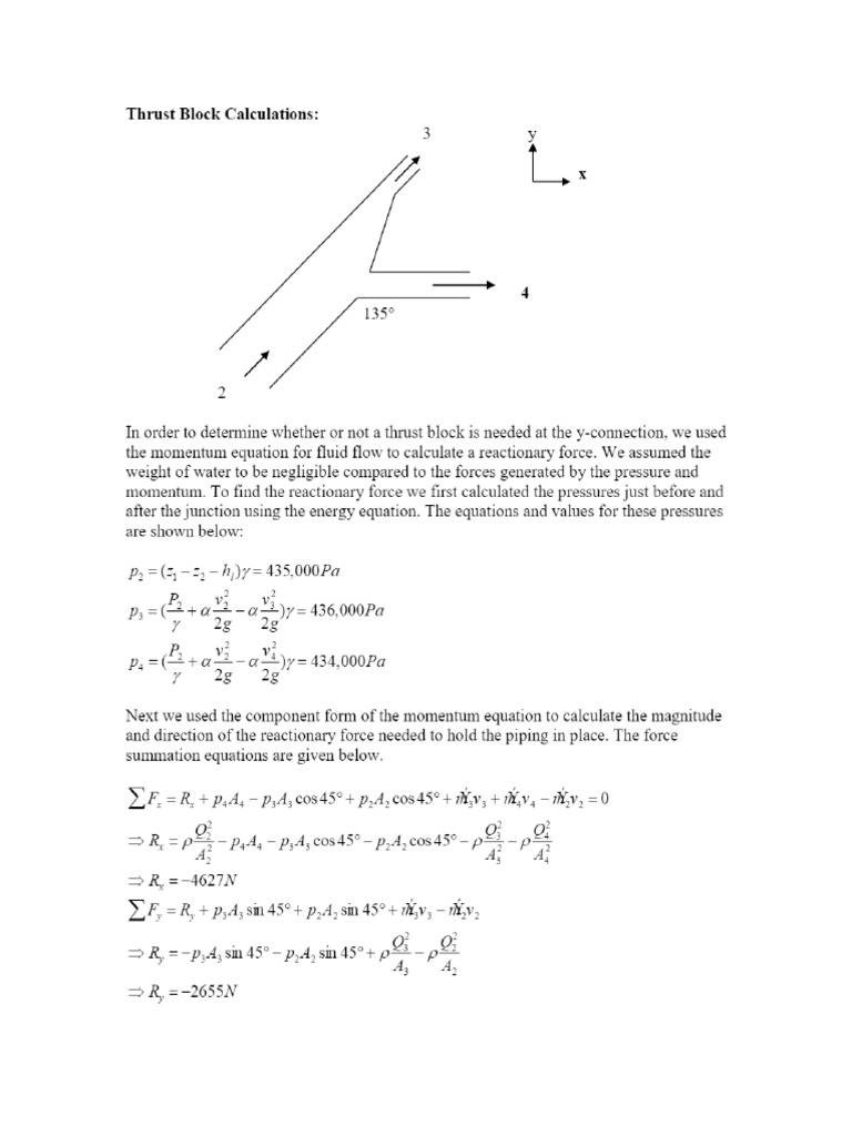 Thrust Block Calculations - EWB-UMN | PDF