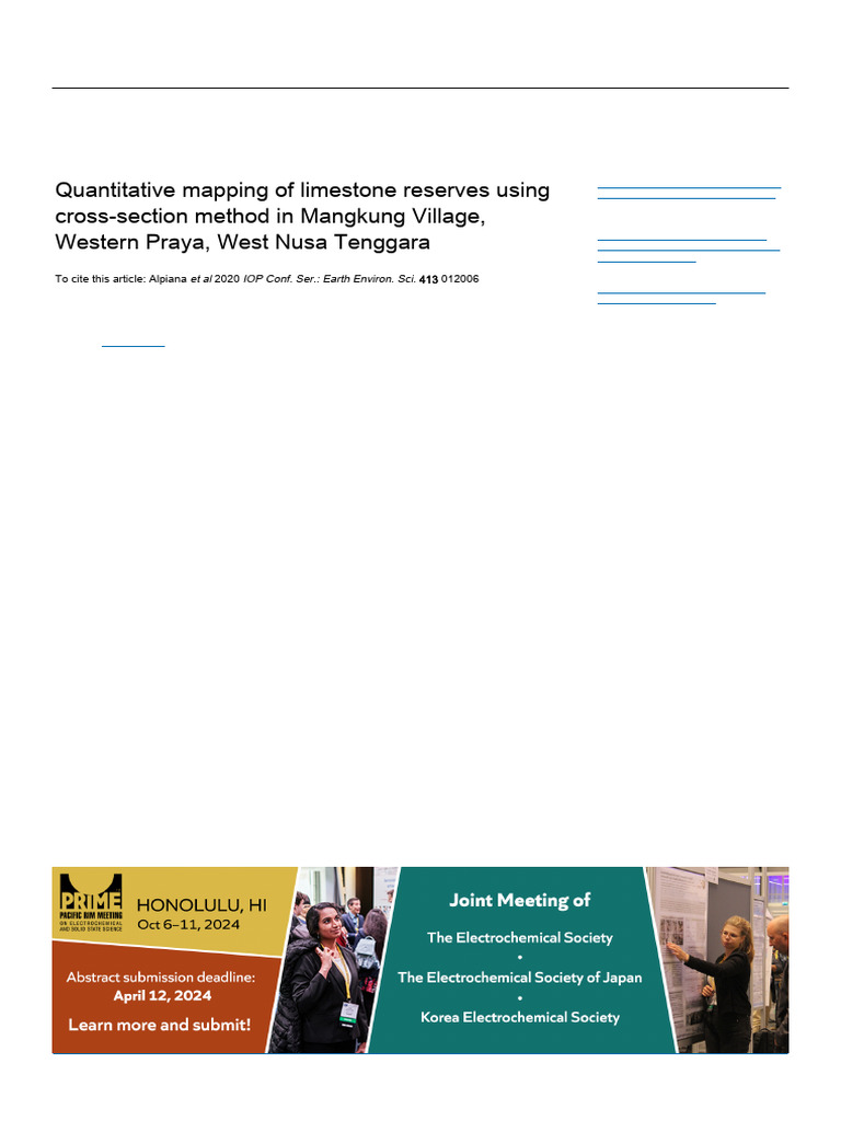 Limestone Reserves Mapping | PDF | Geomorphology | Limestone