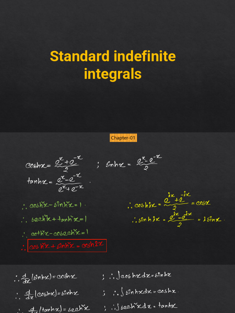 Standard indefinite integrals-1 | PDF