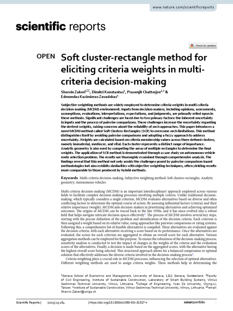 Soft Cluster-Rectangle Method For Eliciting Criteria Weights in Multi-Criteria Decision-Making ...