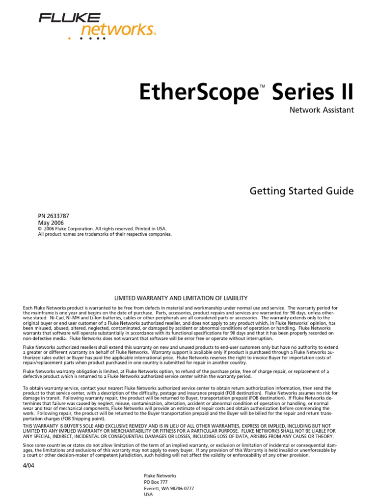 Etherscope II Um | PDF | Computer Network | Wireless Lan