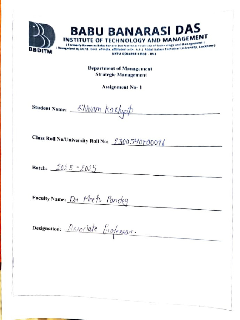 SM Assignment No 1 (Shivam) | PDF