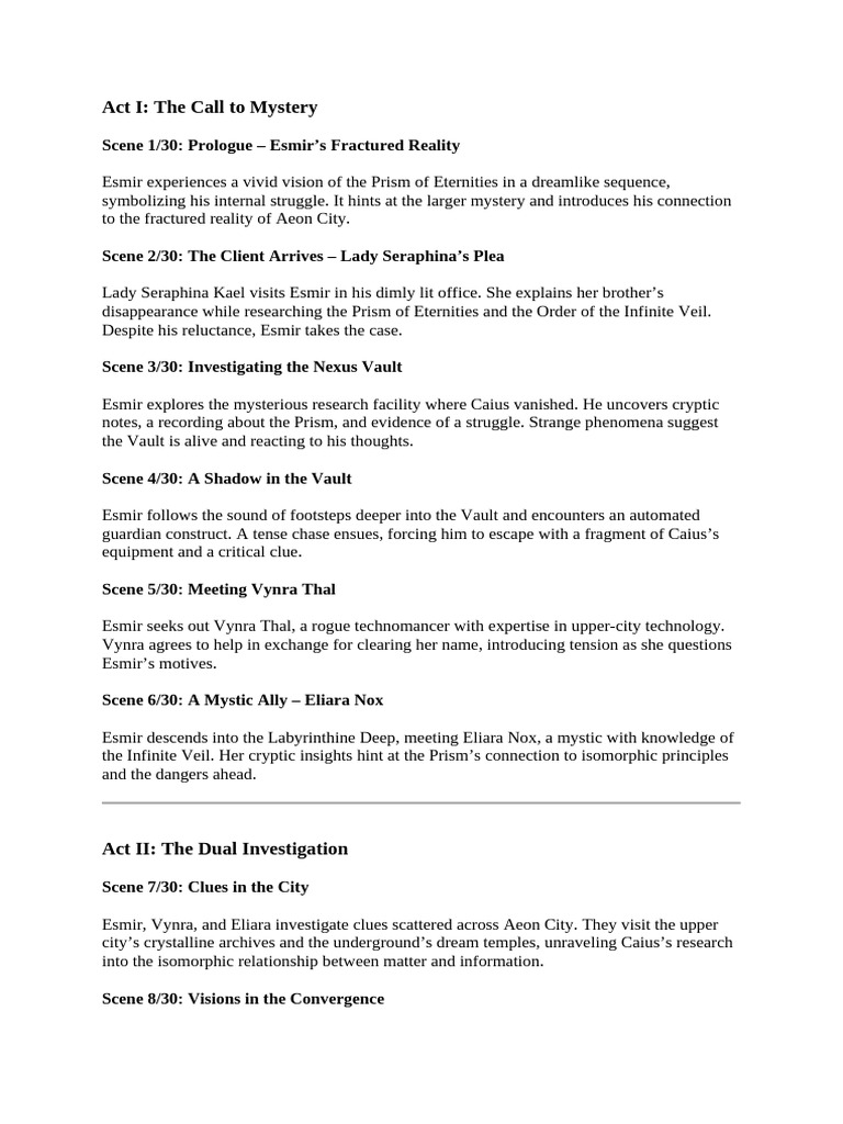 Summary of Acts and Scenes | PDF