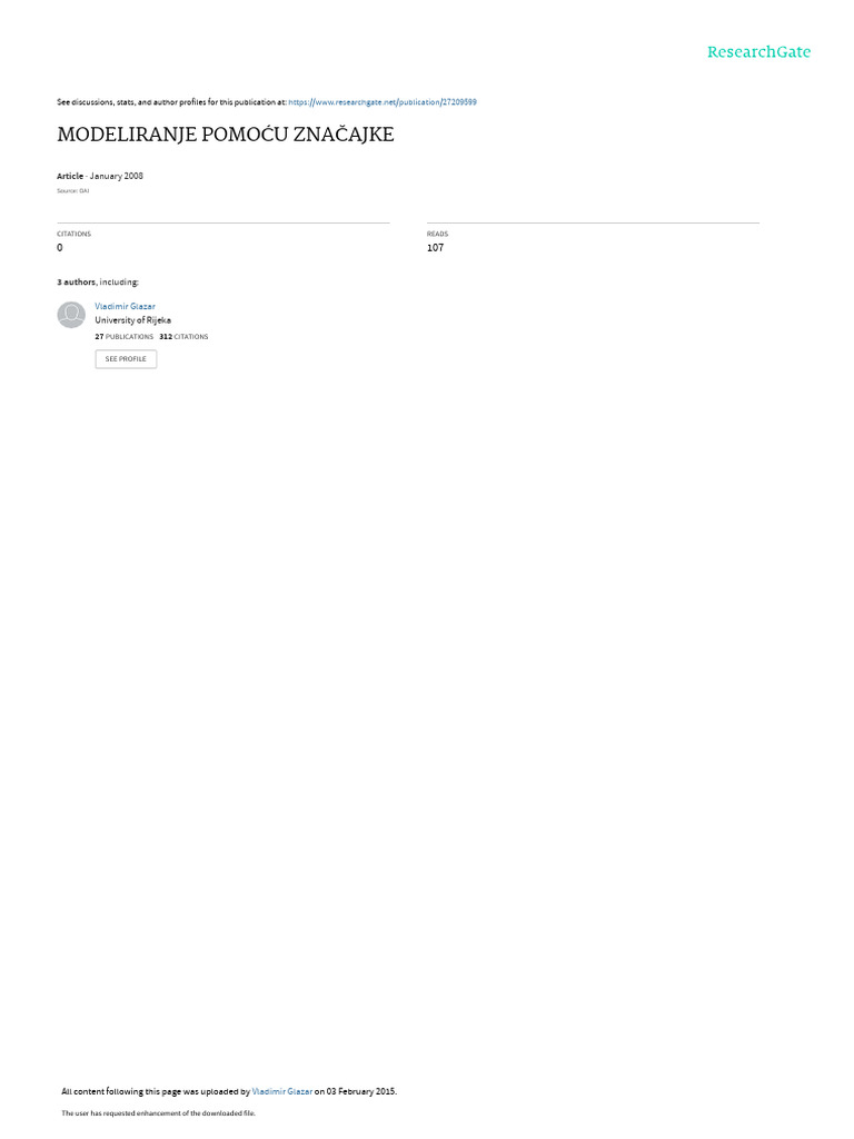 Modeliranje Pomocu Znacajke | PDF