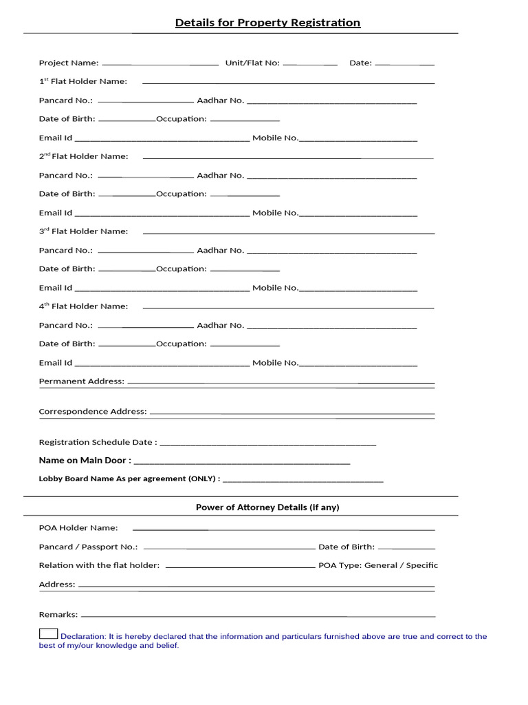 Details Required For Registration-2 | PDF