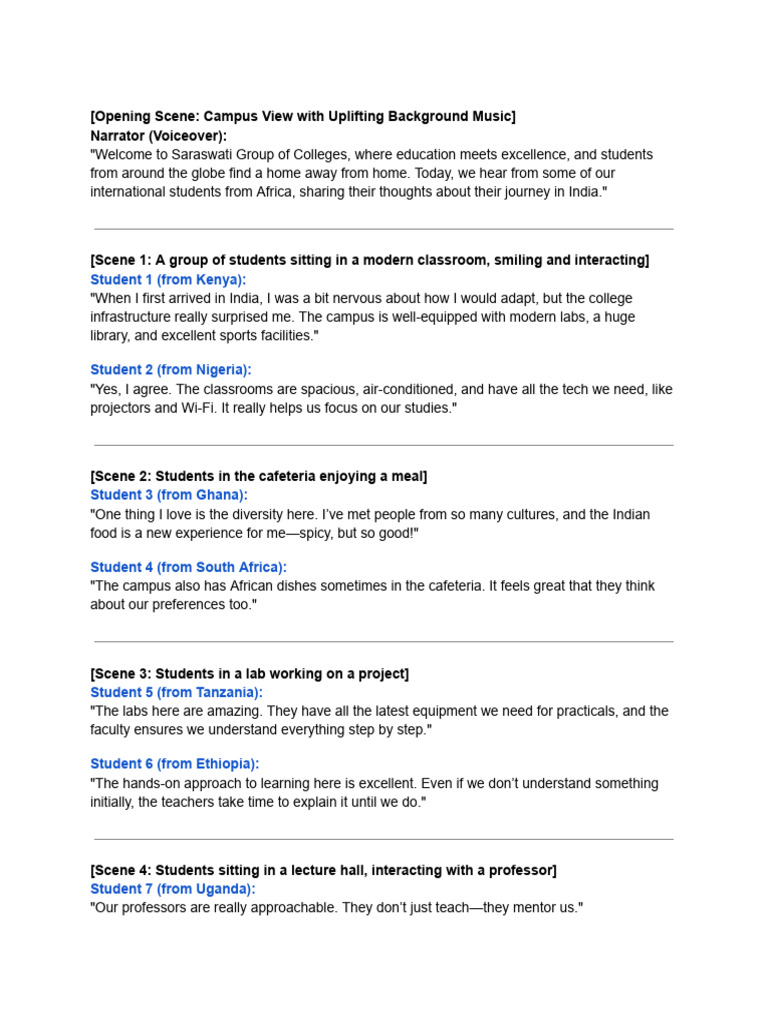 International Students Script | PDF