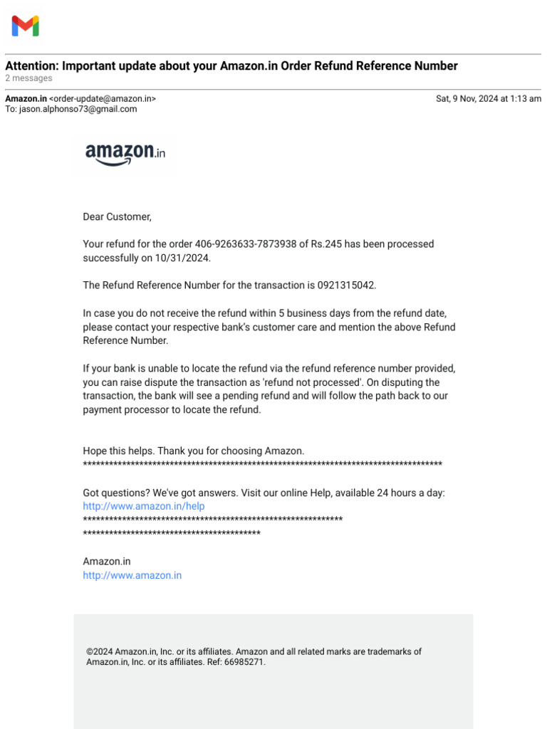 Gmail - Attention - Important Update About Your Amazon - in Order ...