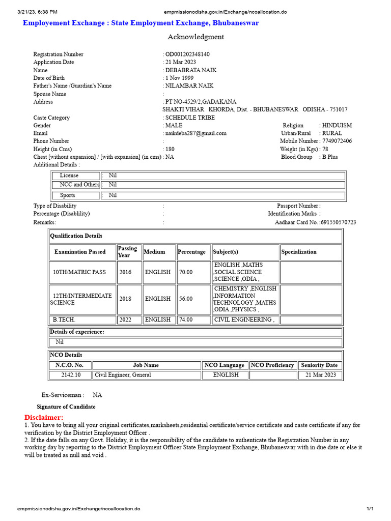 EMPLOYMENT EXCHANGE | PDF