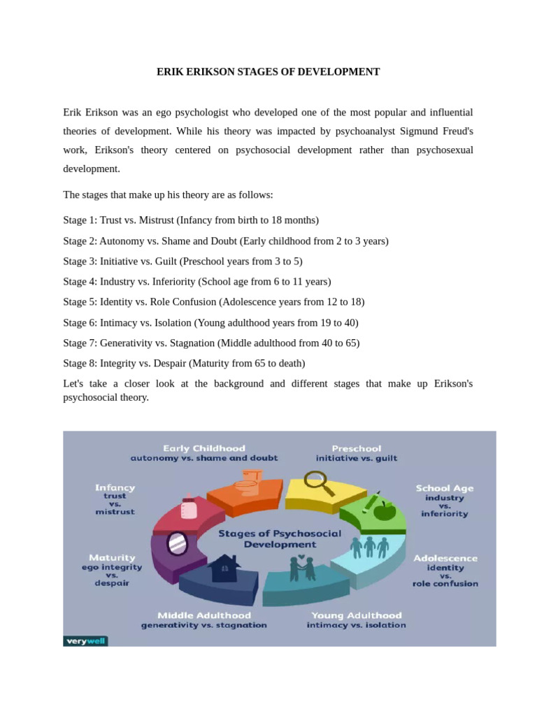 Erik Erikson Stages of Development | PDF | Identity (Social Science ...