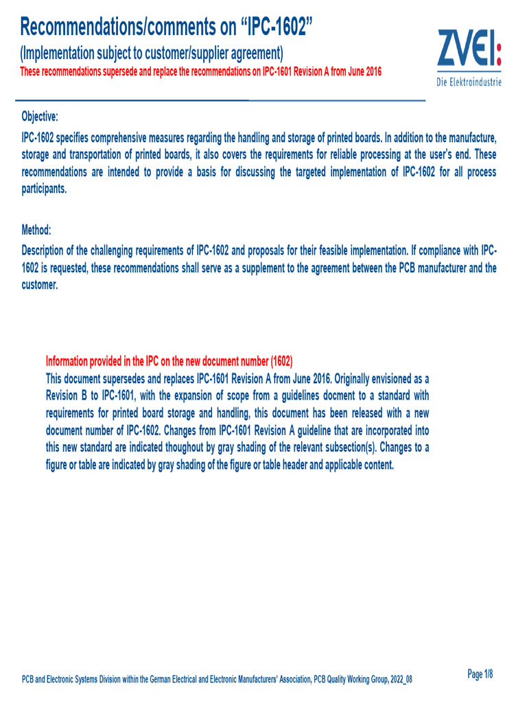 ZVEI_Recommendations_on_IPC_1602_2022_08 | PDF | Printed Circuit Board | Soldering