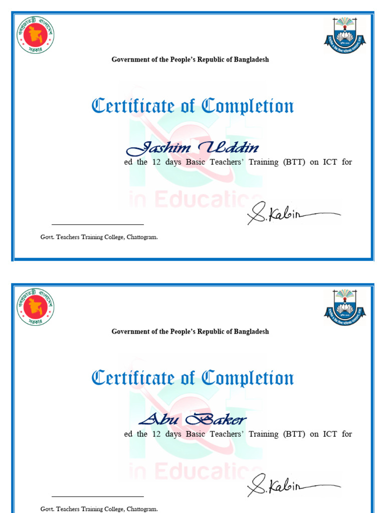 New Final 6th Batch Certificate | PDF | Bangladesh | Dhaka
