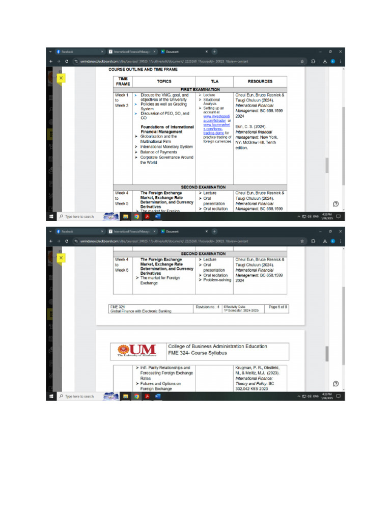 FME 324 Electronic Banking Syllabus | PDF