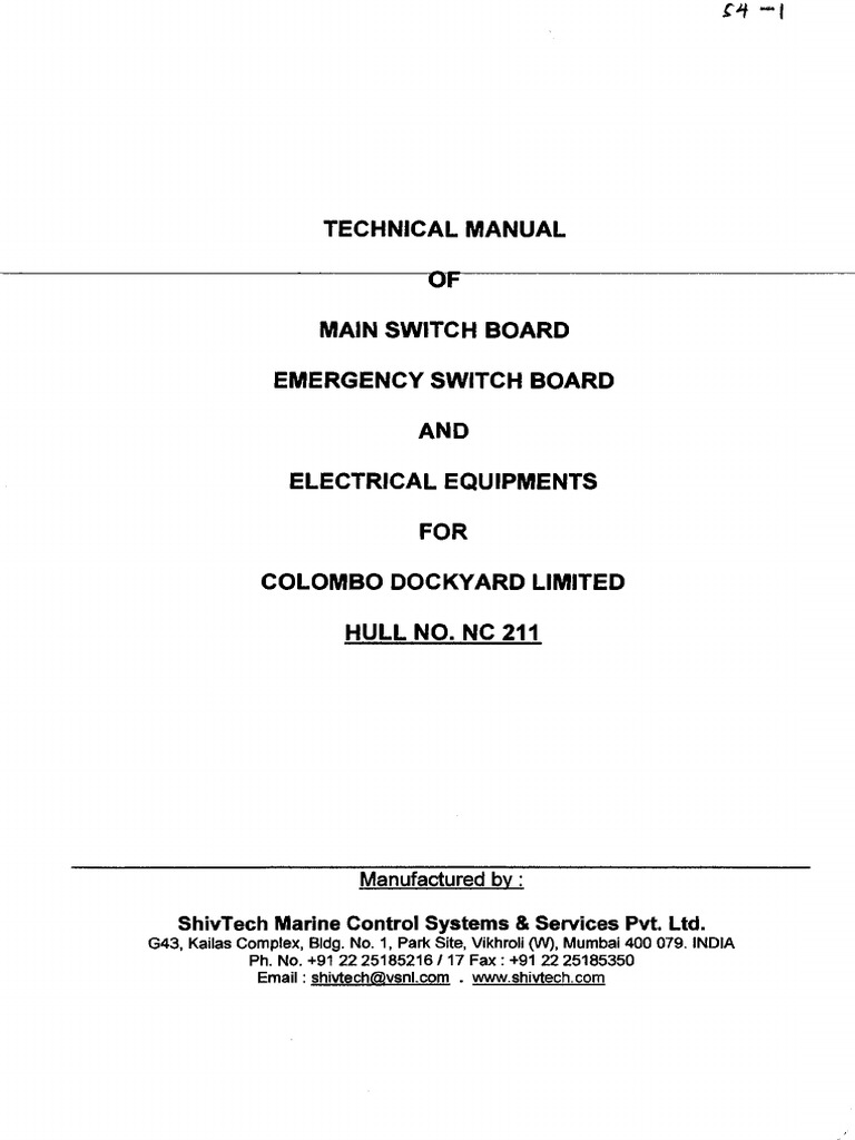 Technical Manual - MSB - PTSC Thang Long | PDF