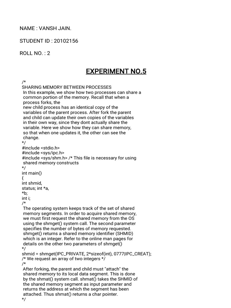 02 20102156 Vanshjain B Os Exp No 5 | PDF