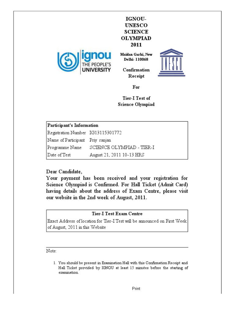 Confirmation Receipt | PDF